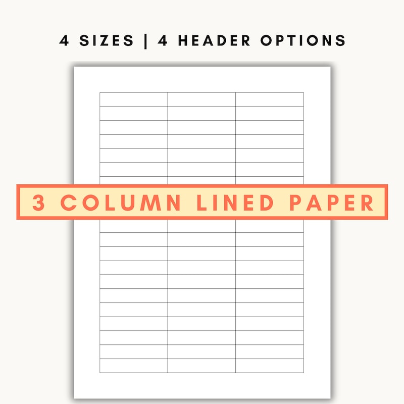 Two Column Notes Template - Etsy