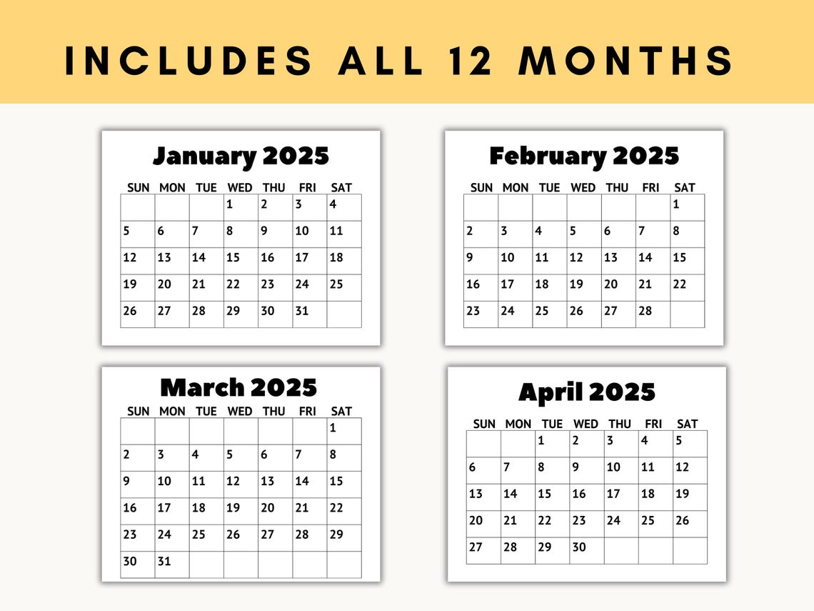 Large Print Calendar, 2025 Monthly Calendar, Calendar for Senior ...