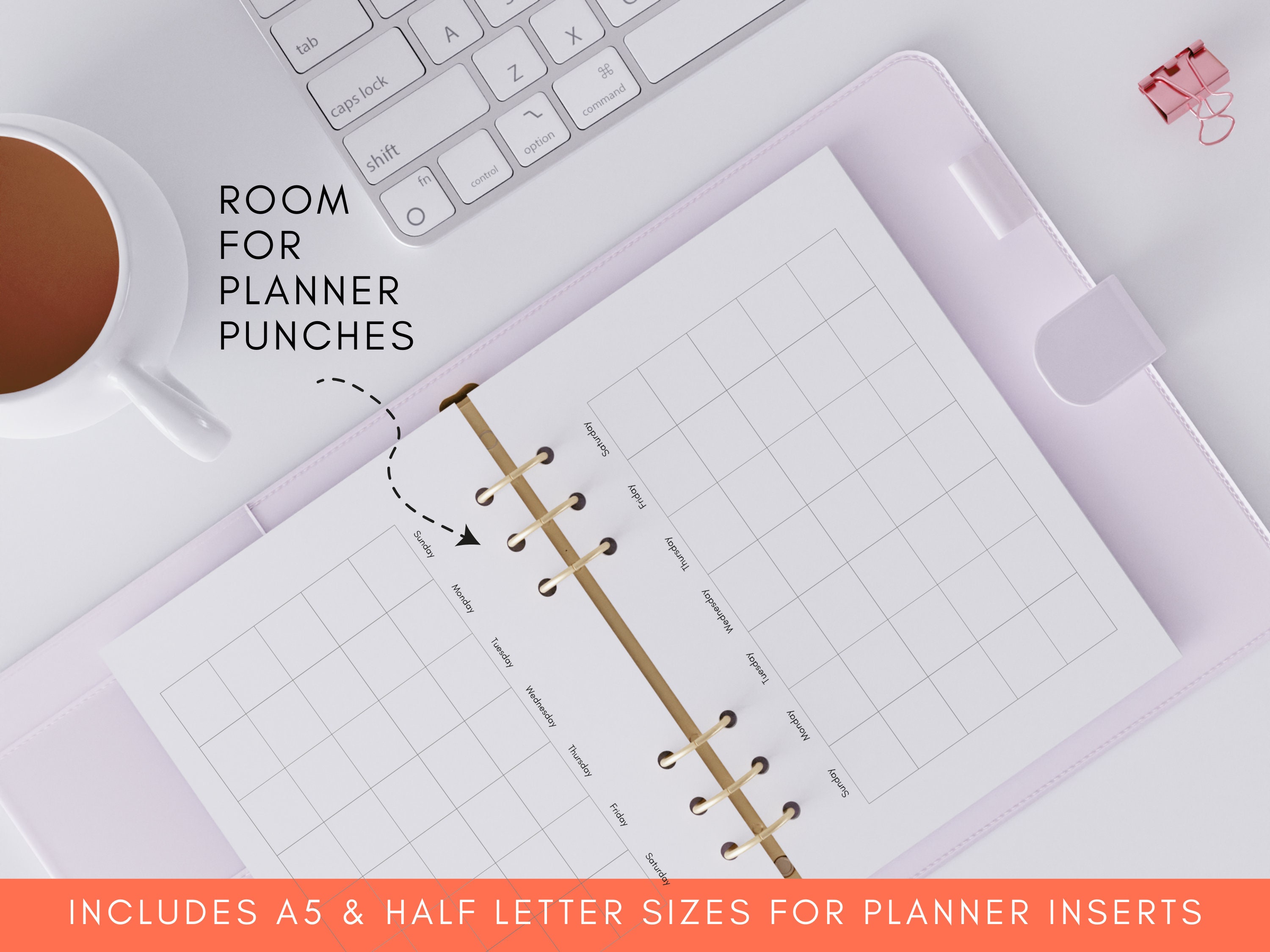 Blank Monthly Calendar Printable, Undated Calendar With Sunday Starts ...