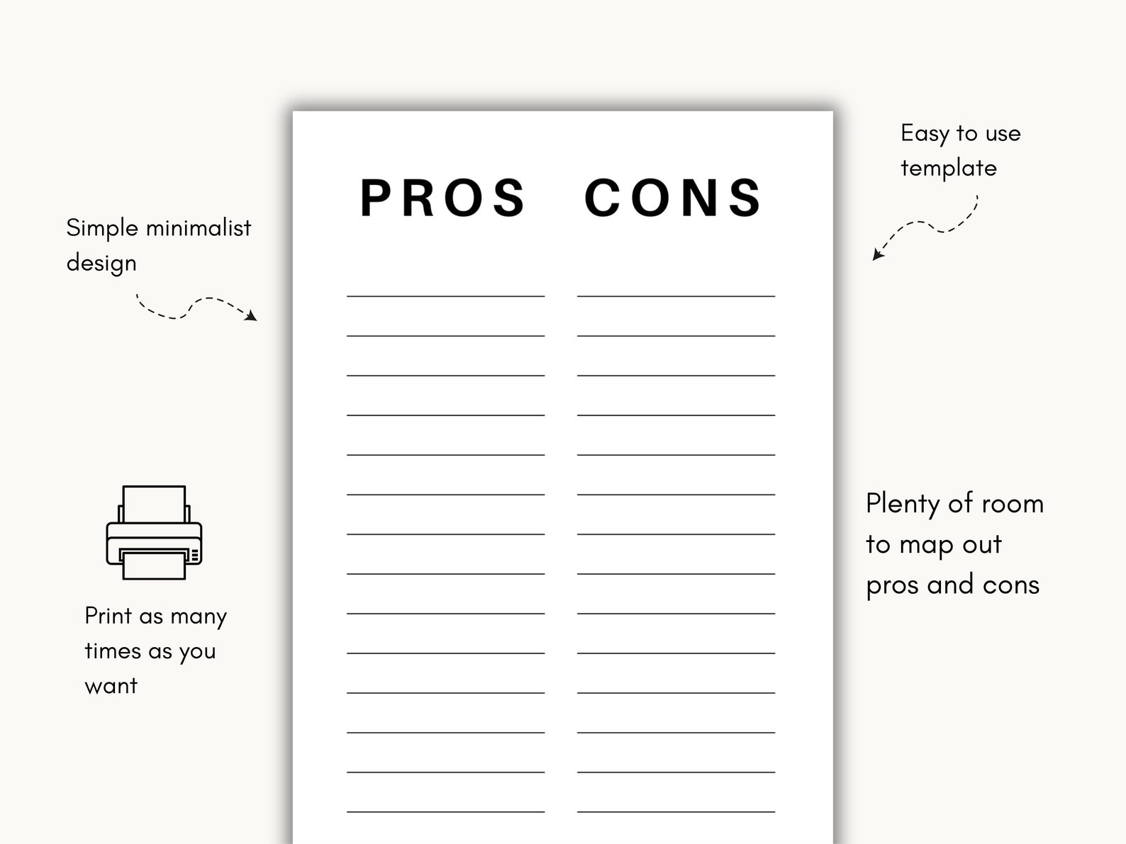 Pros and Cons List Template, Pros and Cons List Maker, Decision-making ...