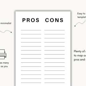 Pros and Cons List Template, Pros and Cons List Maker, Decision-making ...