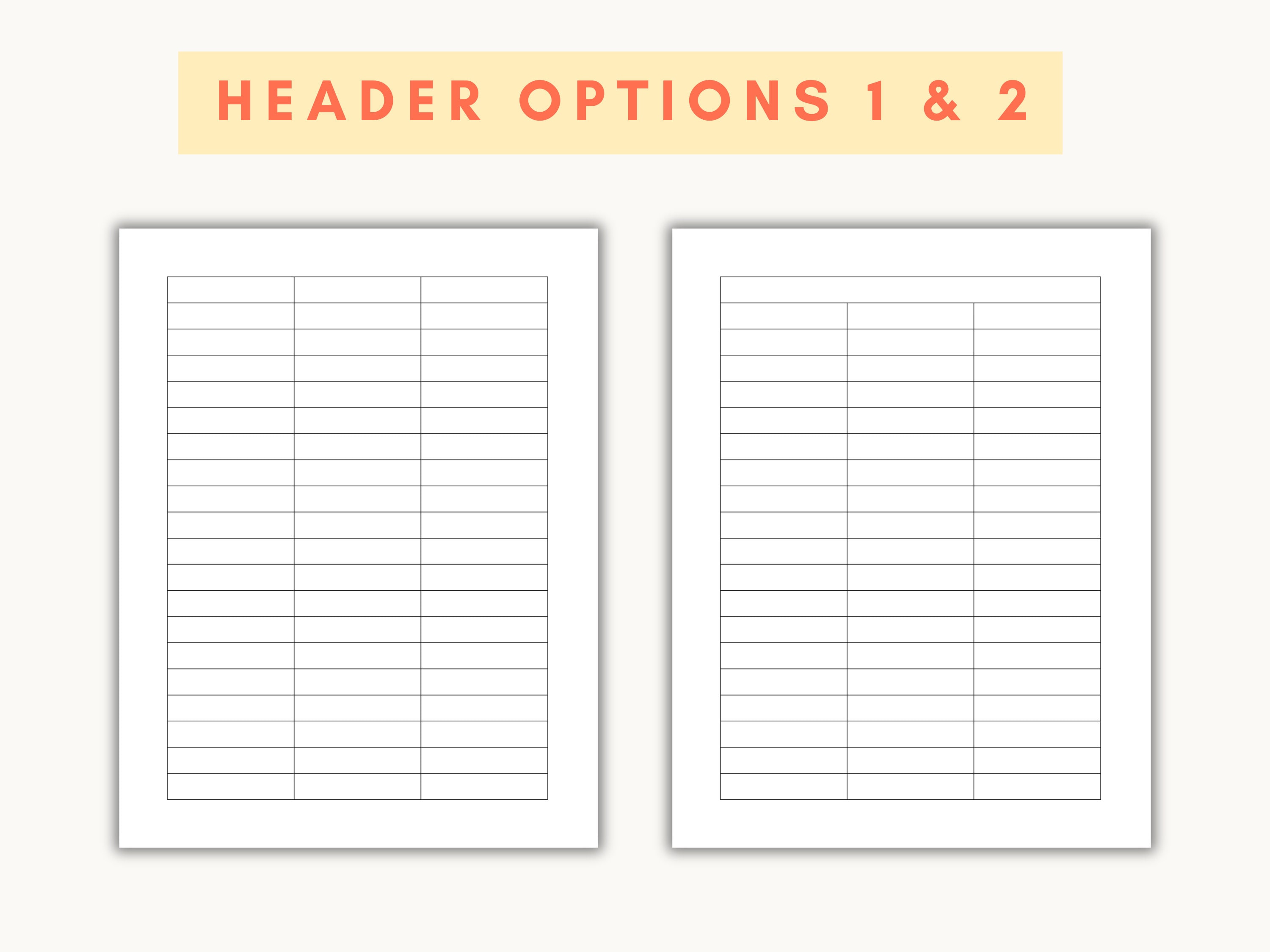 3 Column Notes, Printable Lined Paper, Column Graphic Template, Planner ...