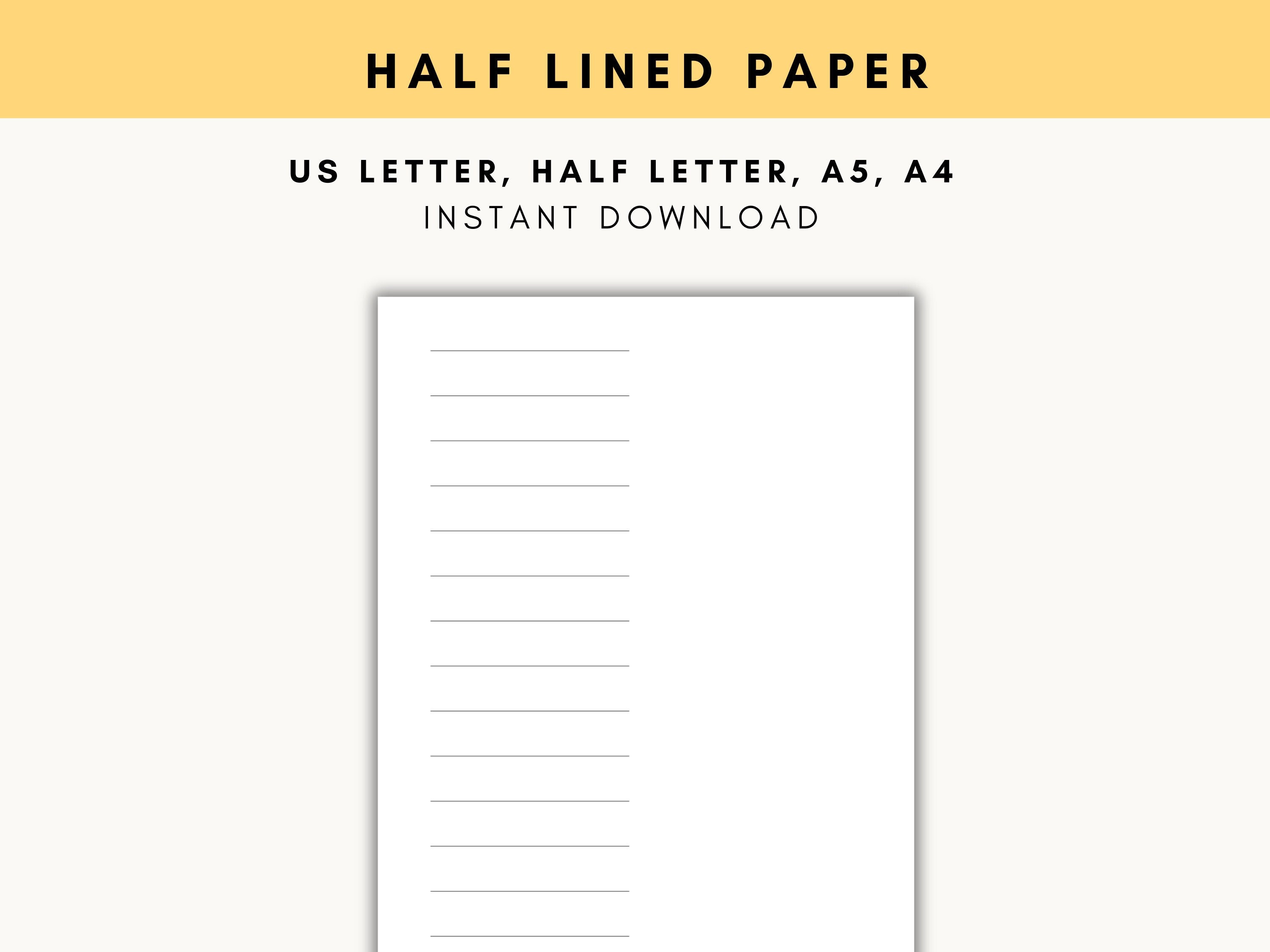 Half Lined Paper Printable, Half Blank Half Lined Paper, Paper With ...