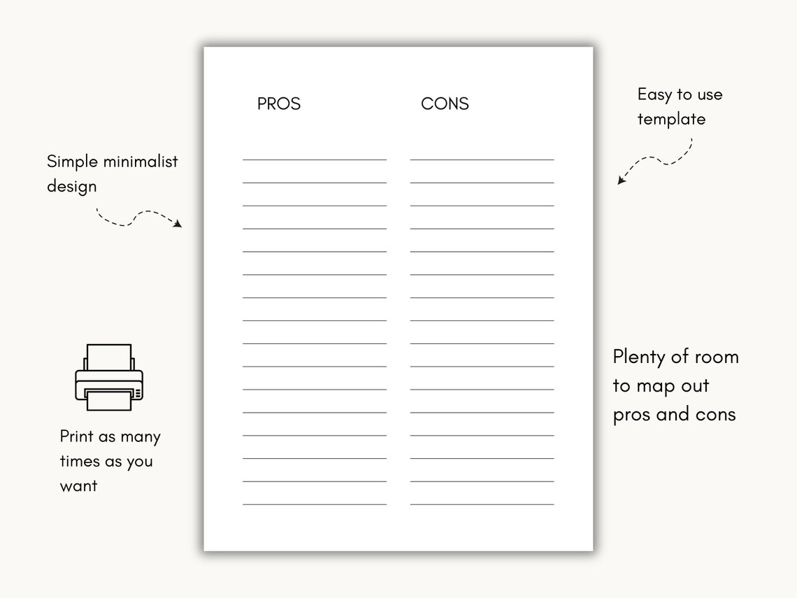 Pros and Cons List, Pros and Cons List for Relationships, Decision ...