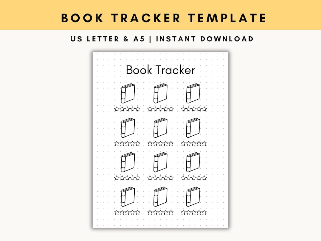 Book Tracker Bullet Journal Printable, Book Log Journal, Reading List ...