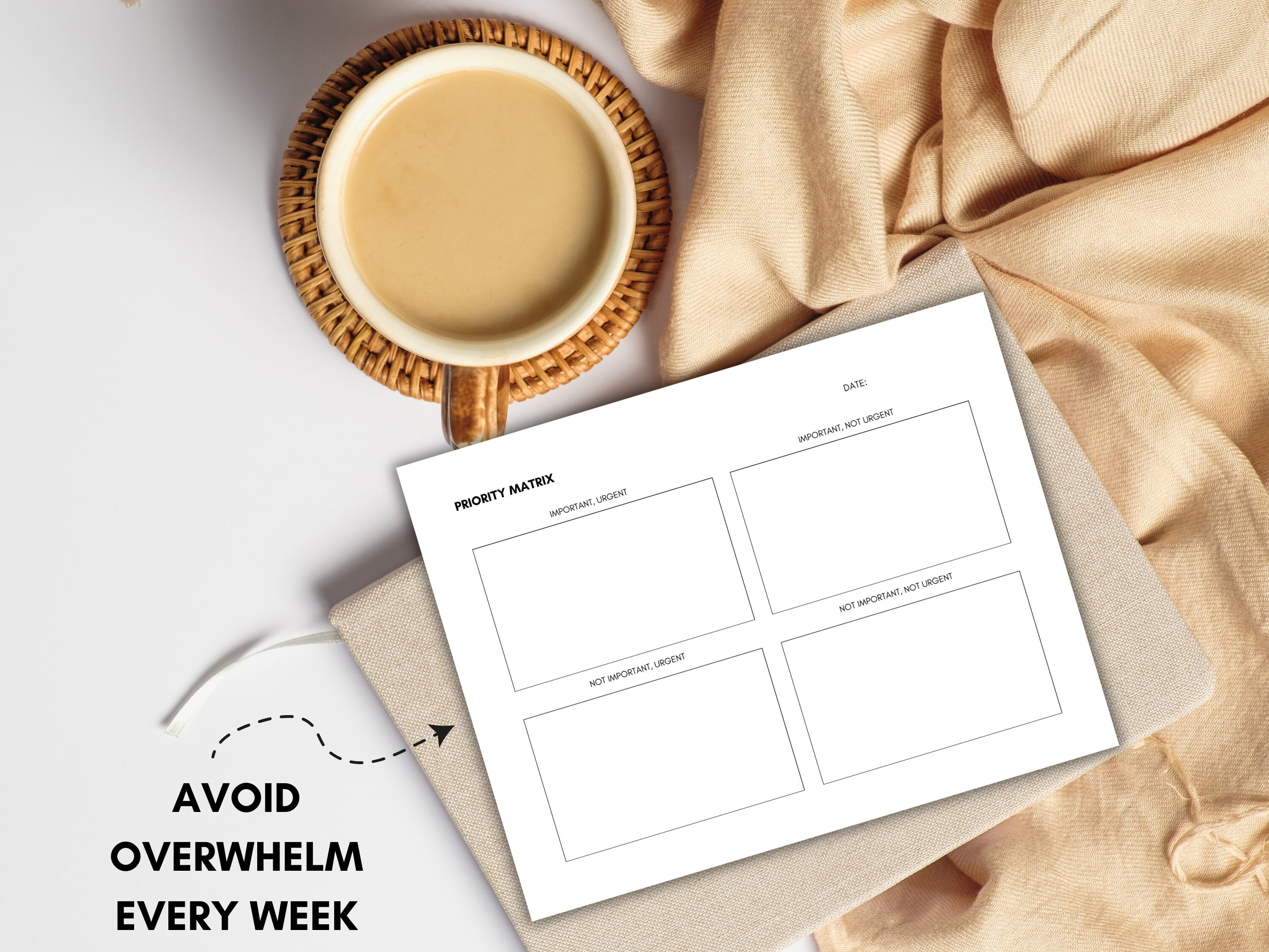 Priority Matrix Printable, Decision Making Template, Eisenhower Matrix ...