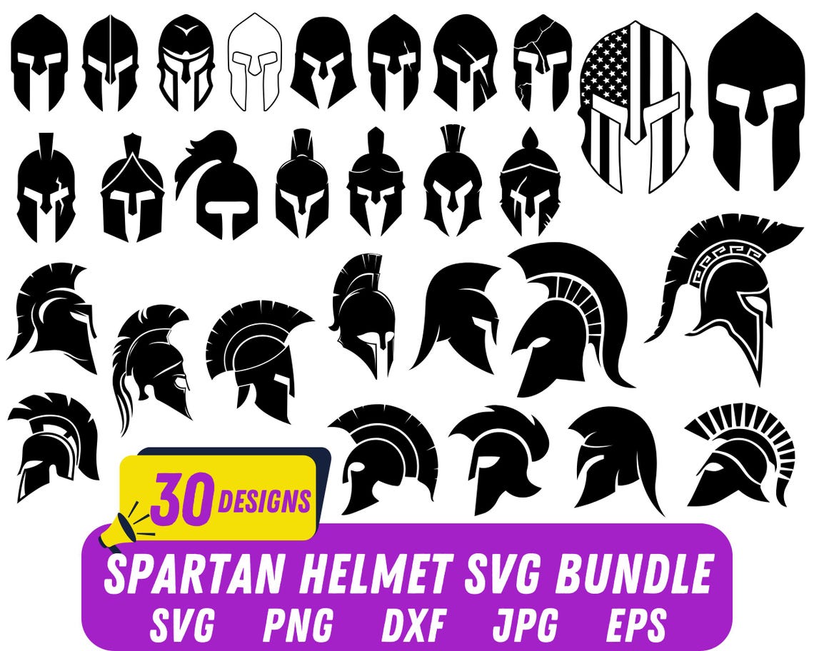 Spartan Helmet SVG Bundle, Spartan Helmet PNG Bundle, Spartan Warrior ...