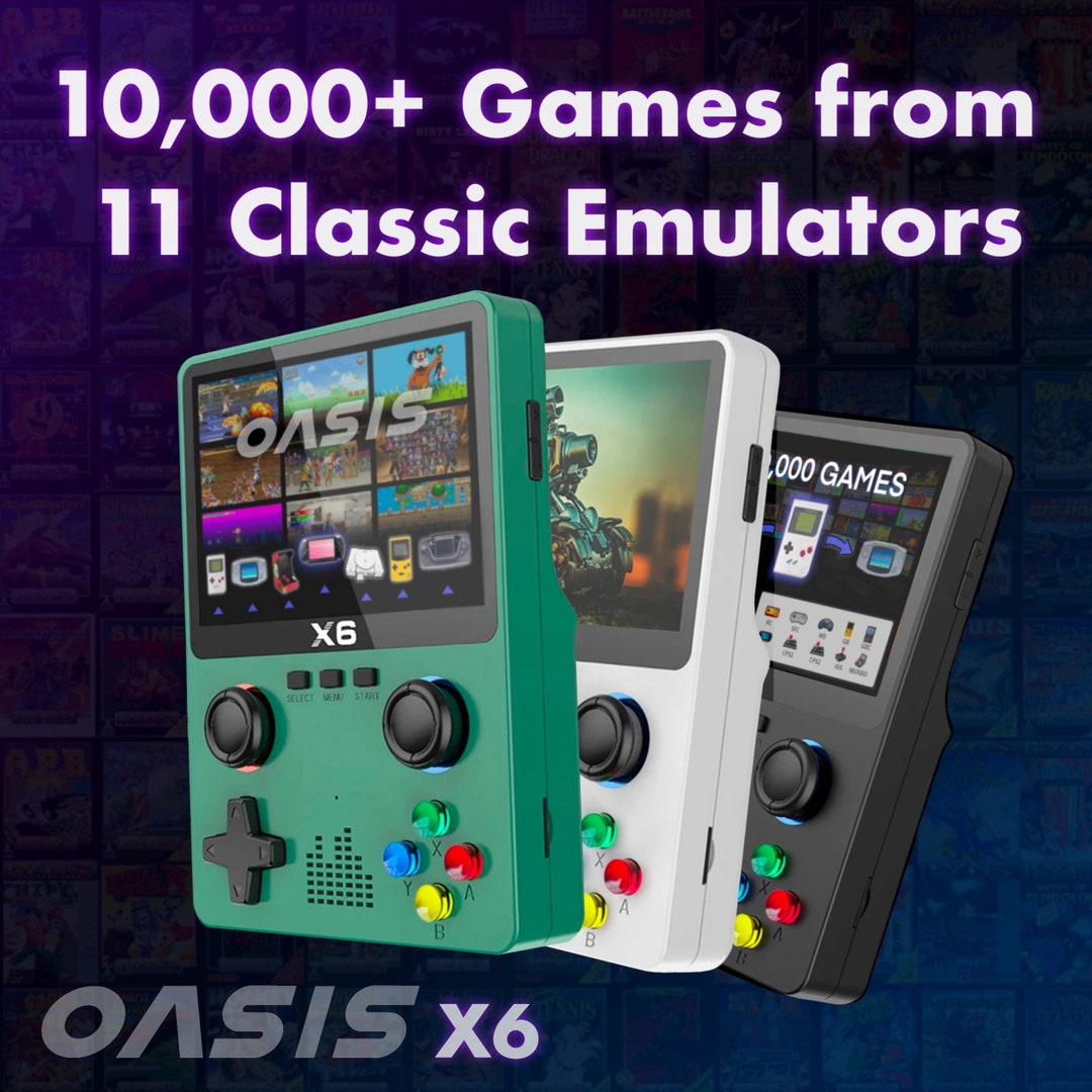 Oasis X6 Retro Handheld Gaming Console With 10,000 Games From 11 ...