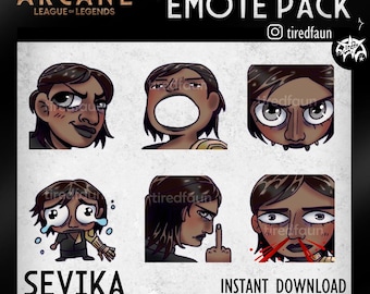 Sevika Arcane League of Legends Emote Sticker Pack 2 / Discord Twitch ...
