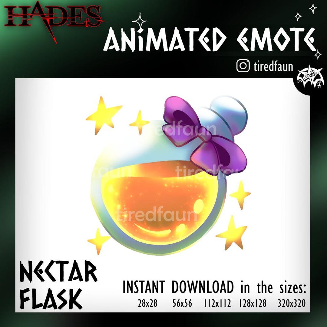 ANIMATED Nectar Flask Hades Game Emote Sticker Pack / Nectar Flask ...