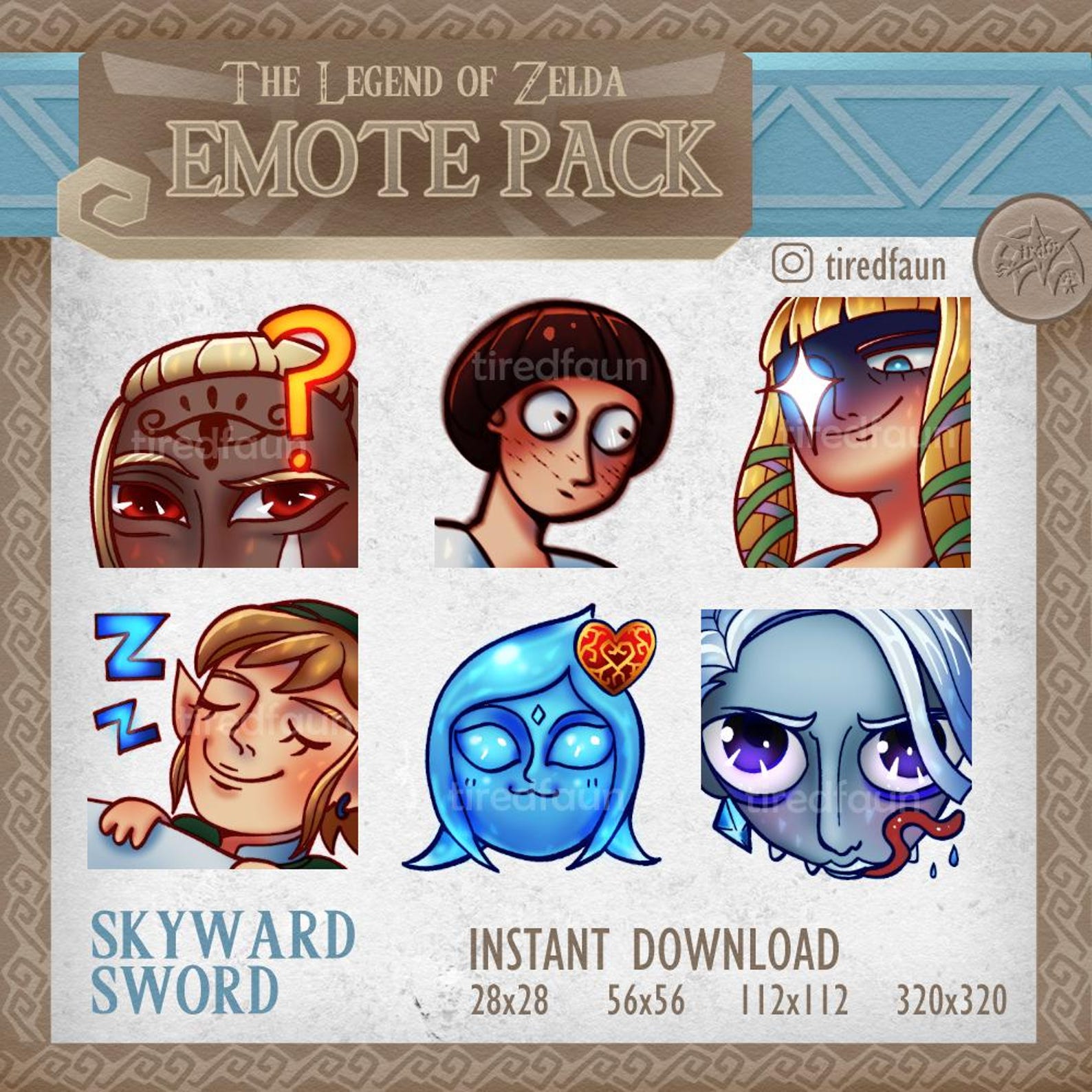 The Legend of Zelda Skyward Sword Emote Sticker Pack / Discord Twitch ...
