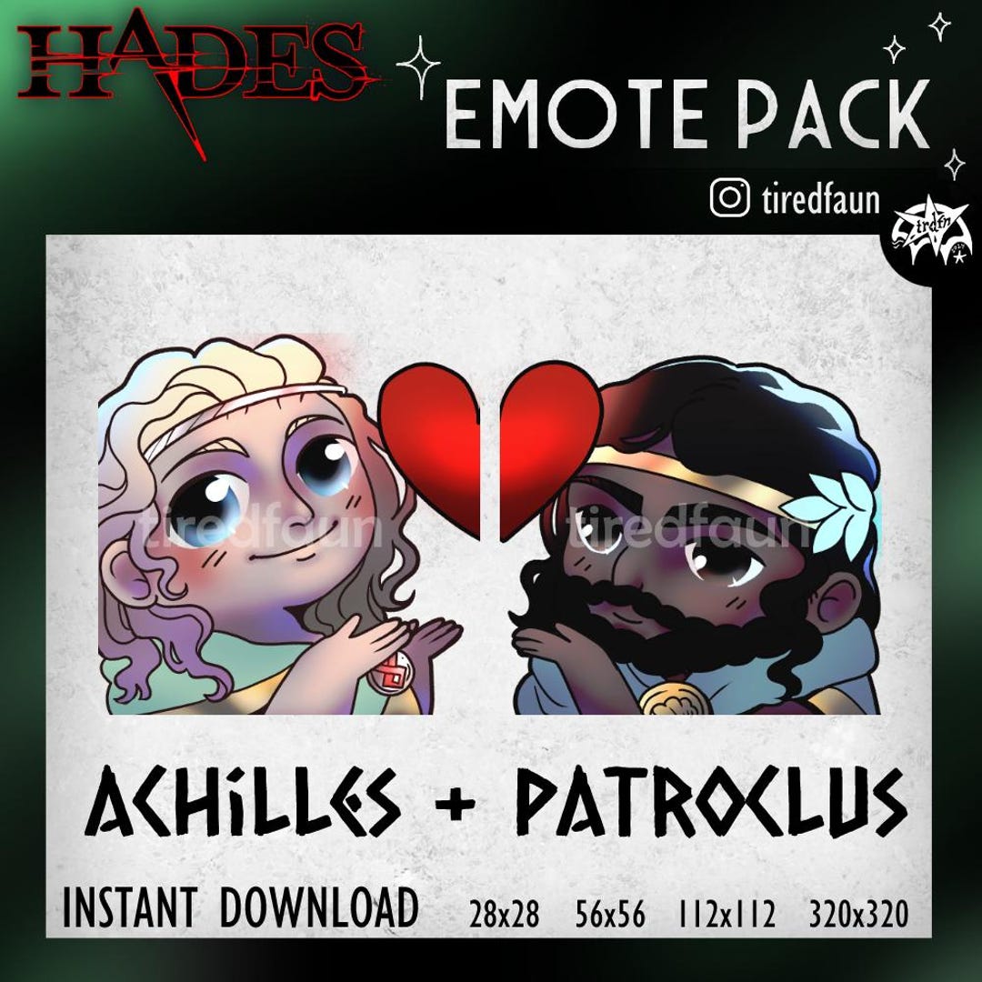 Hades Game Emote Sticker Pack / Achilles Patroclus Sticker Emote Set ...