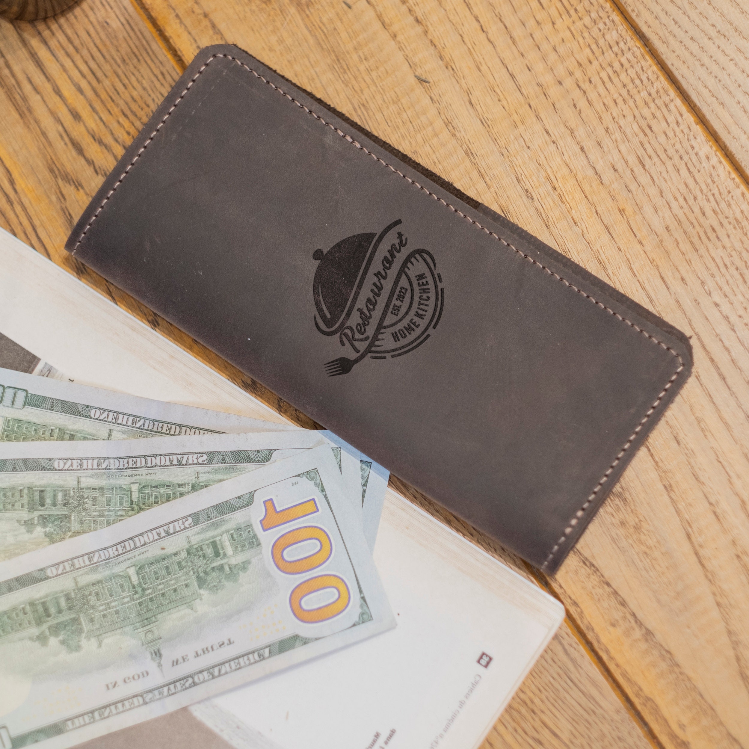 Custom Leather Receipt Holder, Leather Check Holder, Check Presenter ...