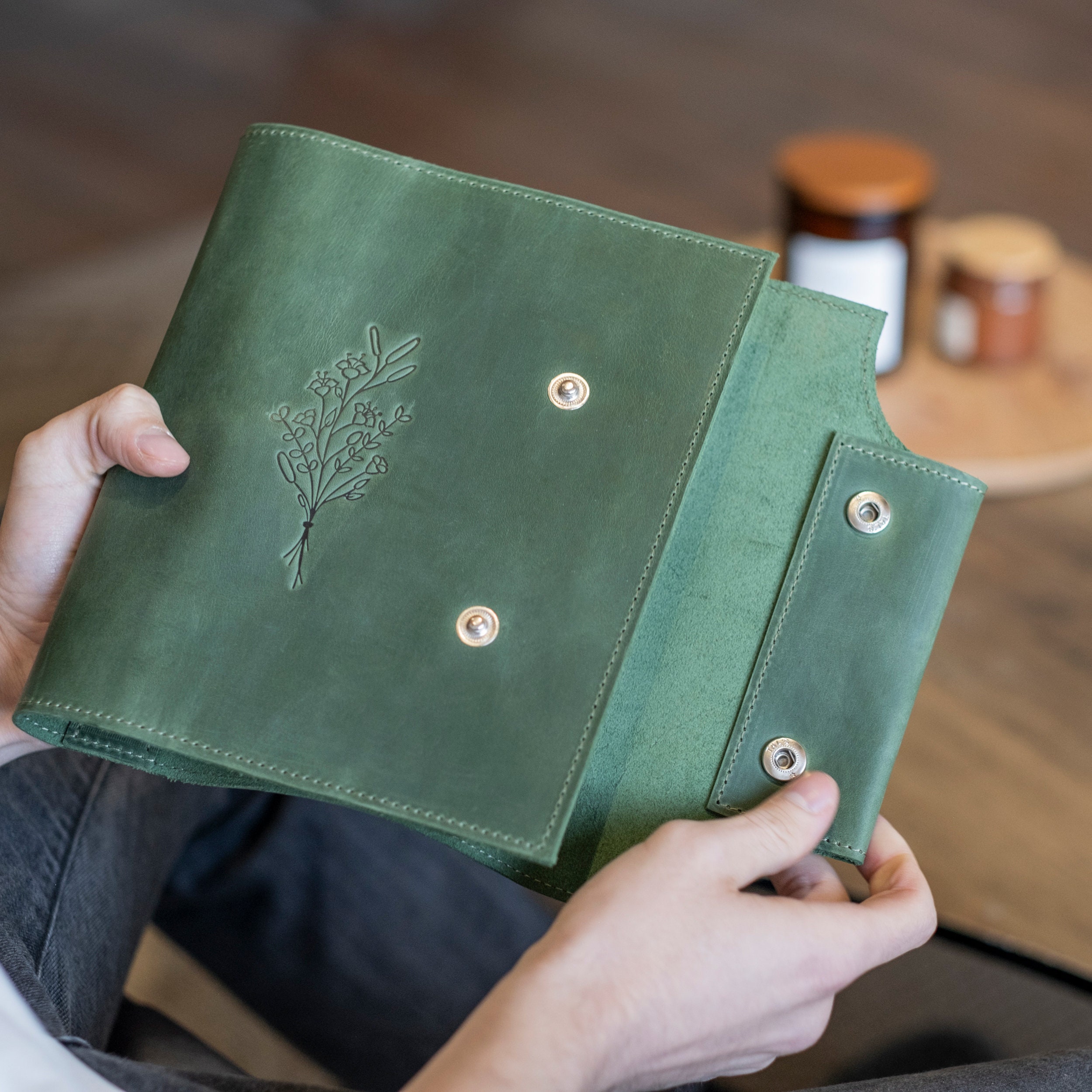 Handmade Leather Binder, Engraved Binder, Personalized Binder Cover ...