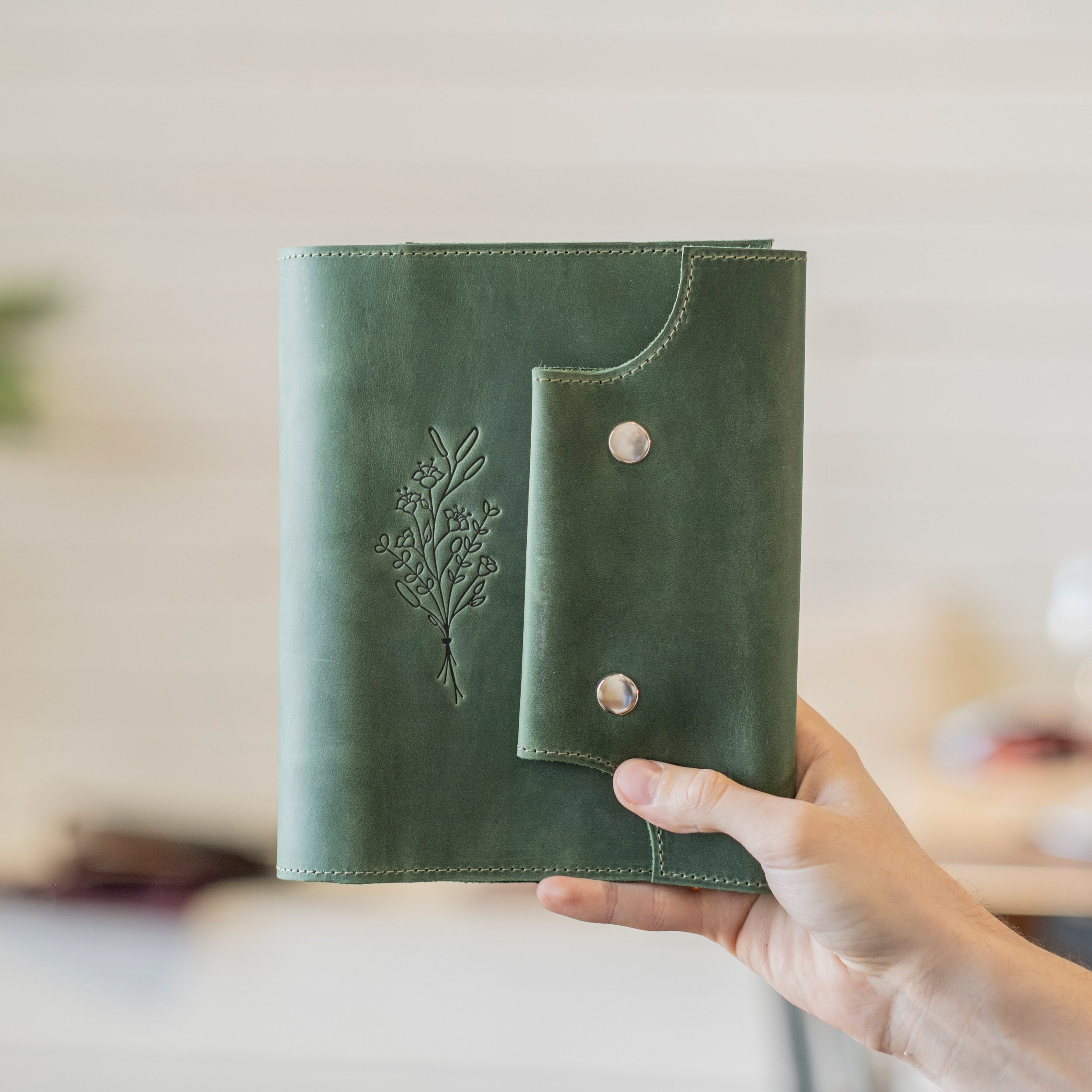 Handmade Leather Binder, Engraved Binder, Personalized Binder Cover ...