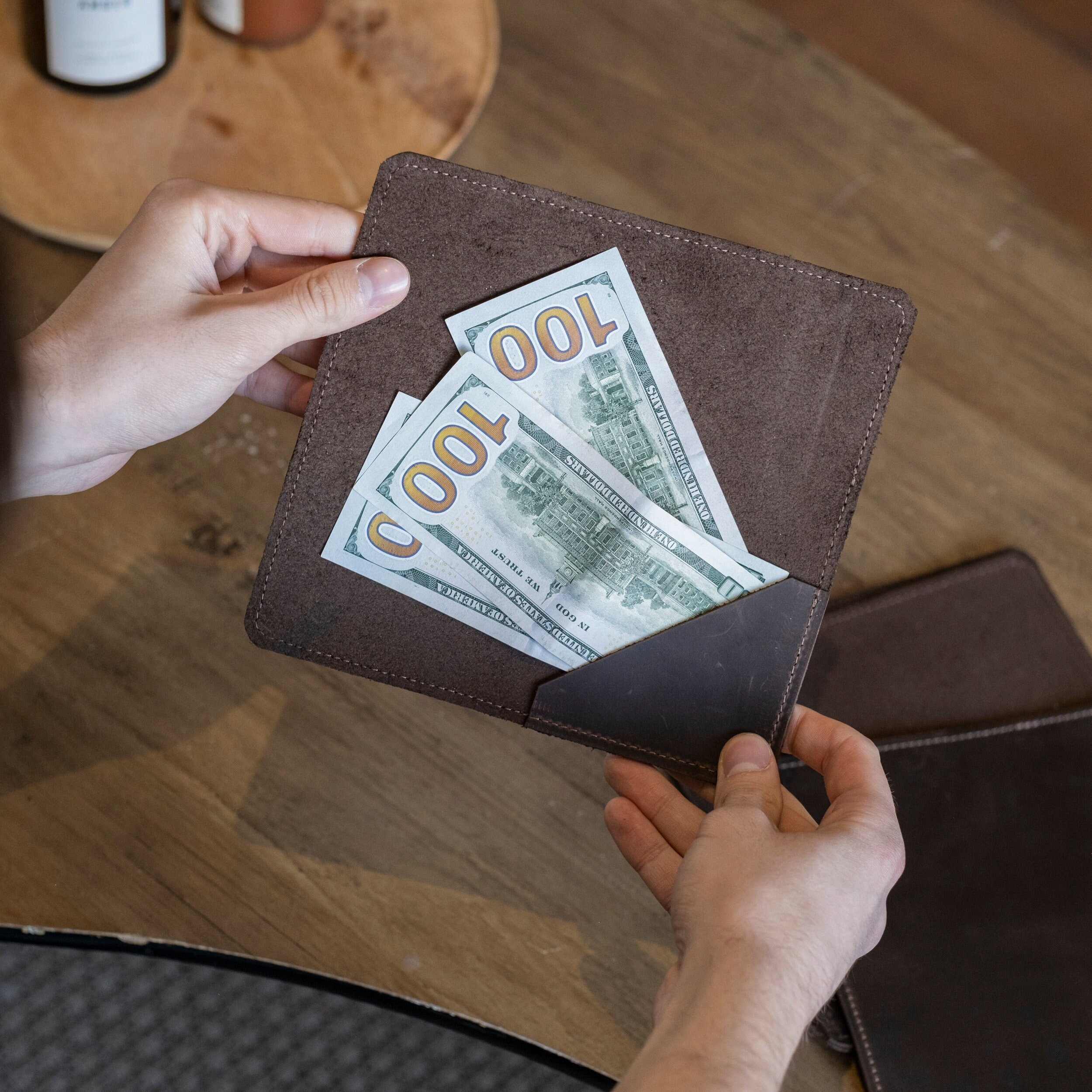 Custom Leather Receipt Holder, Leather Check Holder, Check Presenter ...