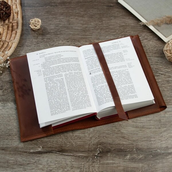 Leather Book Cover - Etsy