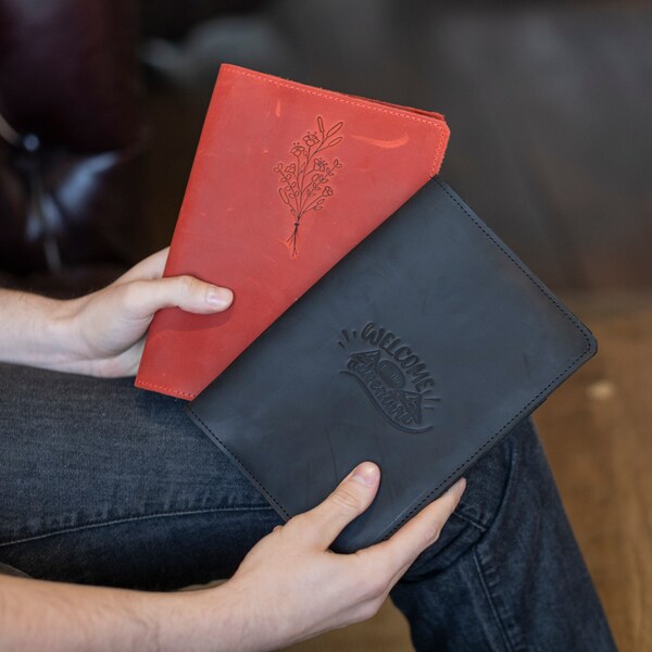Leather Notebook With Logo - Etsy UK