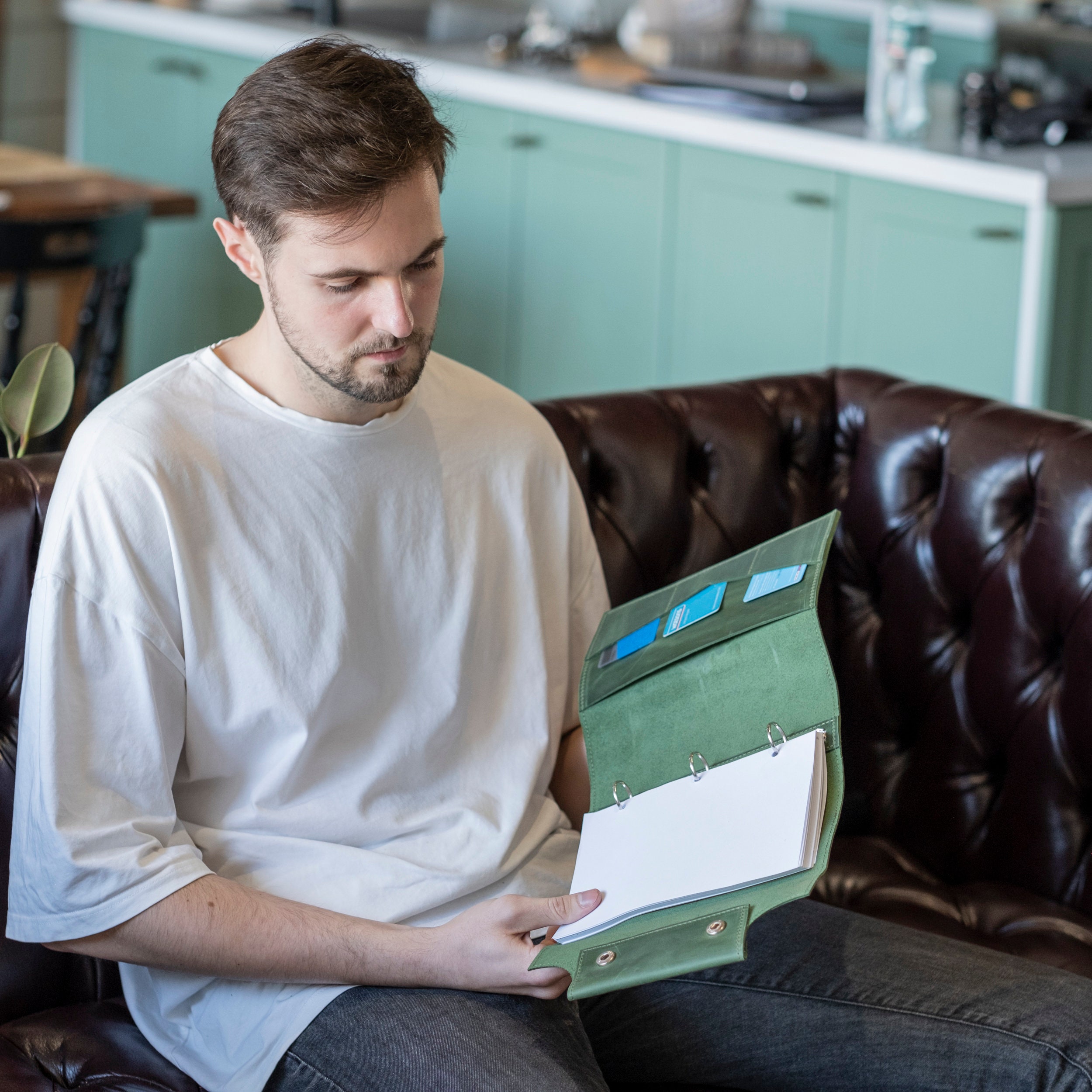 Handmade Leather Binder, Engraved Binder, Personalized Binder Cover ...