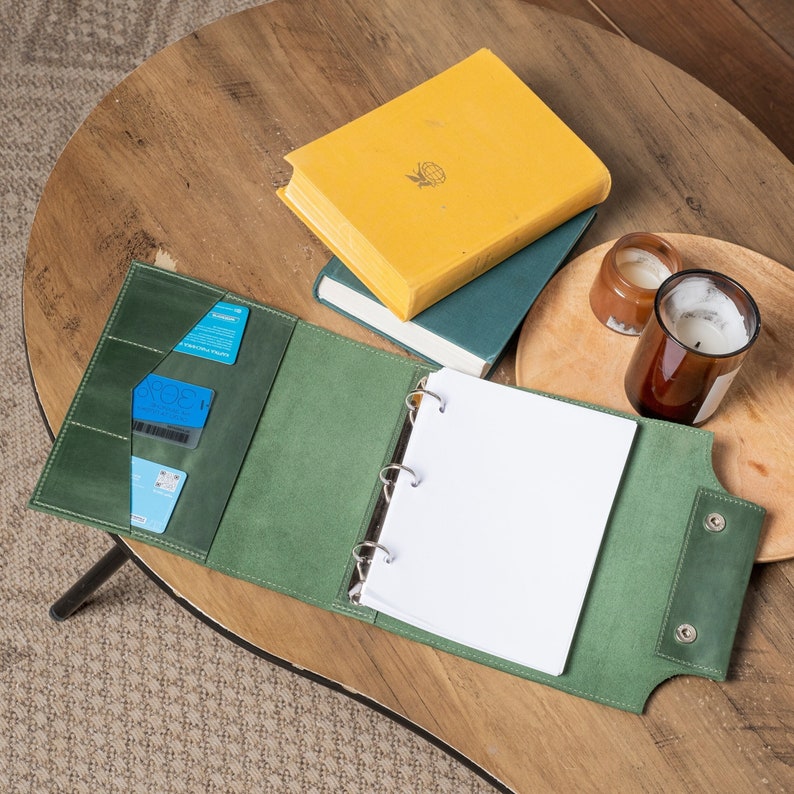 Handmade Leather Binder, Engraved Binder, Personalized Binder Cover ...