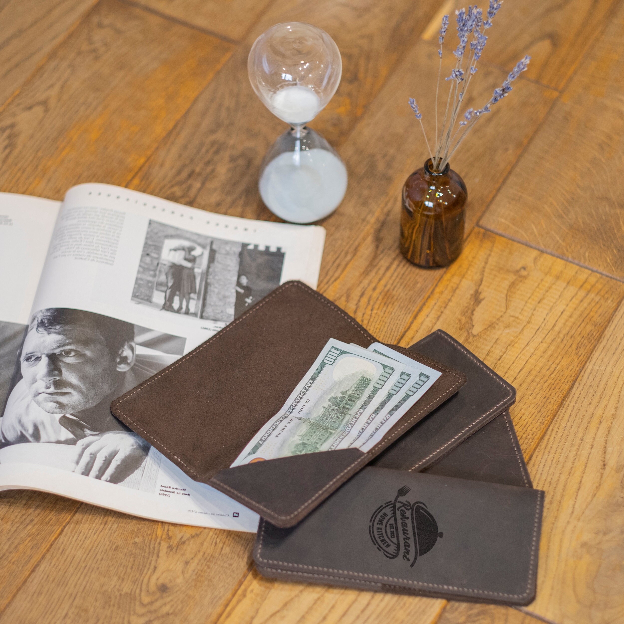 Custom Leather Receipt Holder, Leather Check Holder, Check Presenter ...