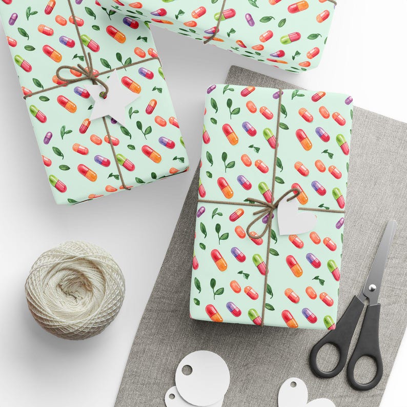 Bright Pill Capsule Wrapping Paper | Health Professional Graduation ...