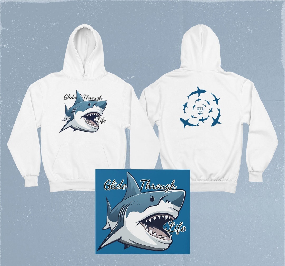 Daddy Shark Hoodie Great White Shark Lover Gift Ocean Vibes Sweater ...