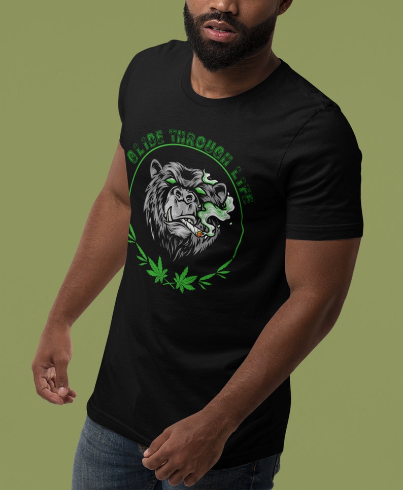 Funny Weed Shirts, Funny Pot Shirts by Glide Through Life, Weed Lover T-shirt, Scary Bear ...
