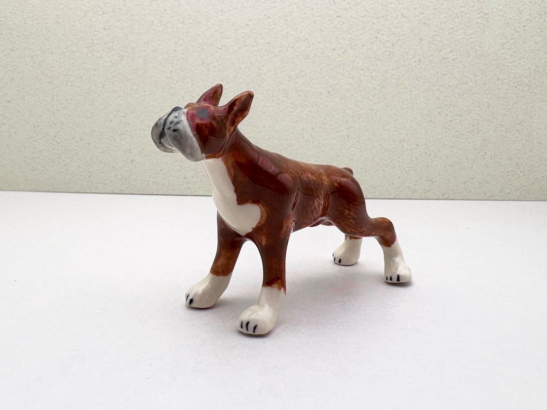 Hand-painted Ceramic Boxer Dog Figurine - Unique Collectible Gift for ...