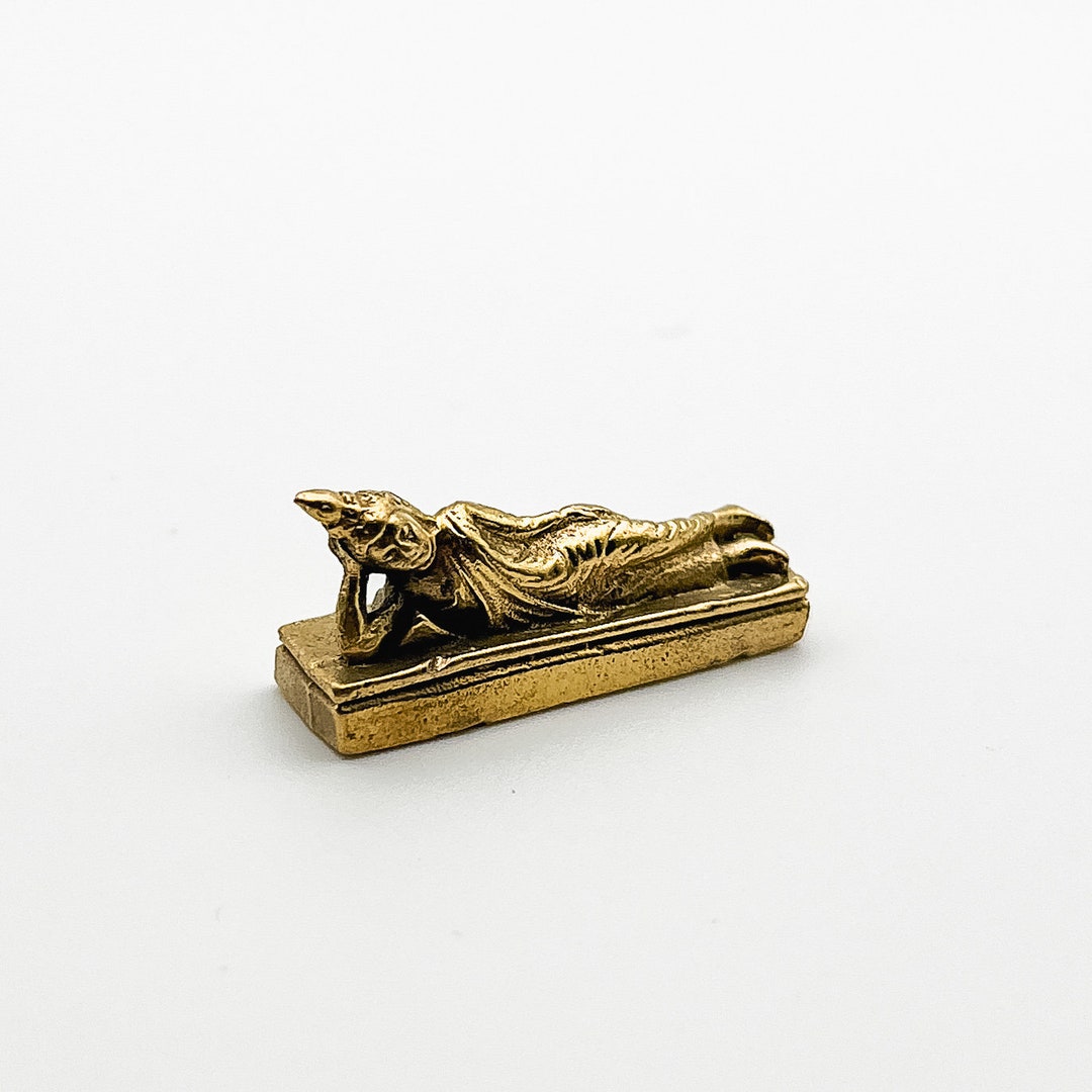 Tiny Reclining Buddha Brass Miniature Statue Figurine Ideal for ...