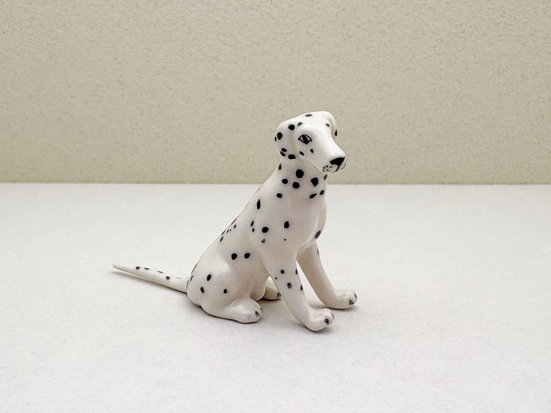 Mini Dalmatian Ceramic Figurine – Tiny Handcrafted Dog Sculpture, Cute ...