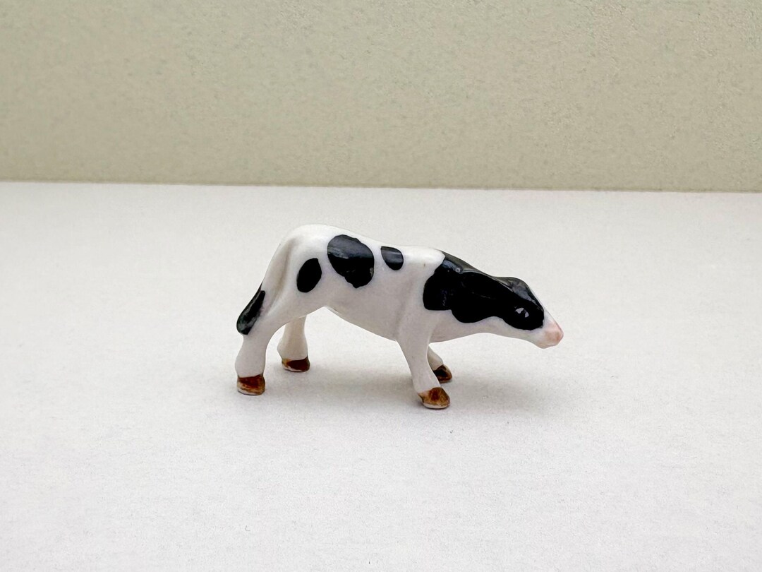 Hand-painted Ceramic Calf Figurine: Miniature Farmhouse Decor - Etsy