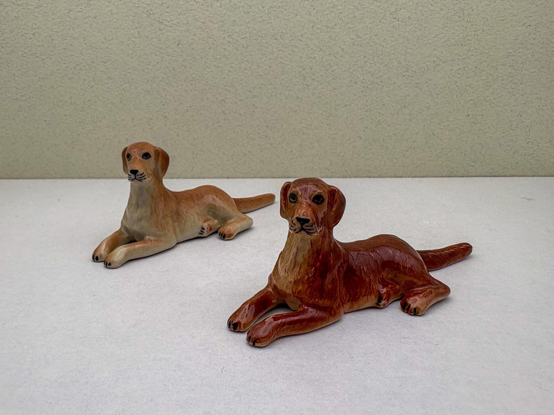 Hand-painted Ceramic Labrador Retriever Figurine: Golden Puppy Decor - Etsy