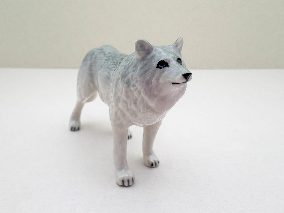 Rustic Gray Wolf Figurine - Handmade Ceramic Wolf Decor for Nature ...