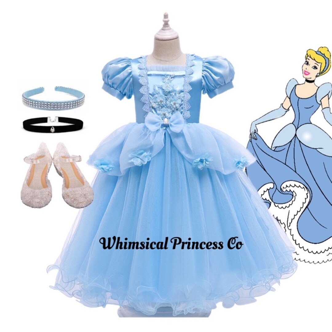Blue Cinderella Inspired Princess Dress Costume Set Birthday - Etsy