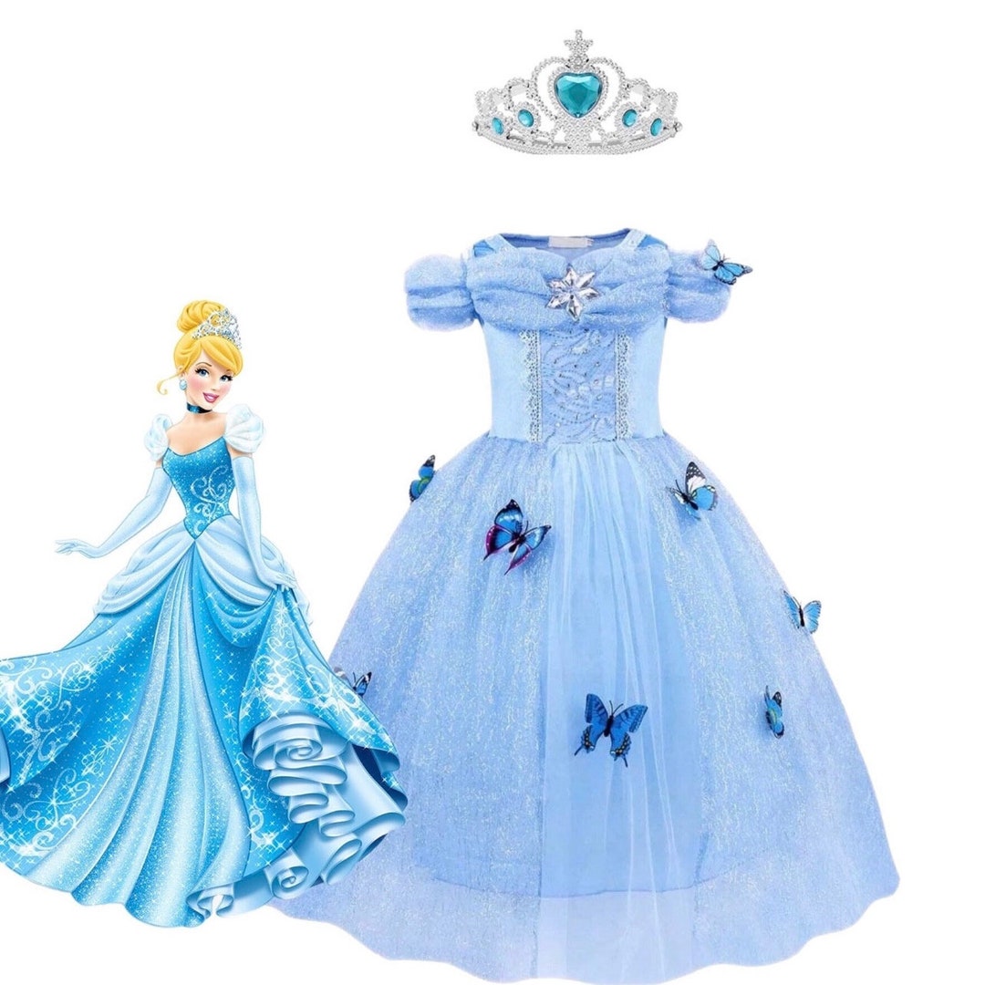 Blue Butterfly Cinderella Inspired Princess Dress Costume Set - Etsy
