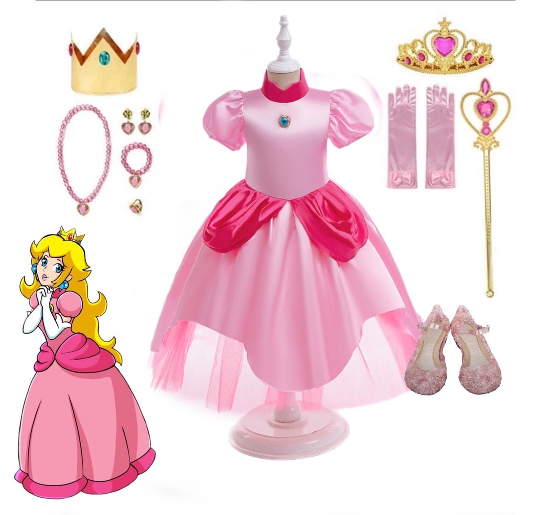 Princess Peach Dress Costume Set Birthday Party Dress for - Etsy UK