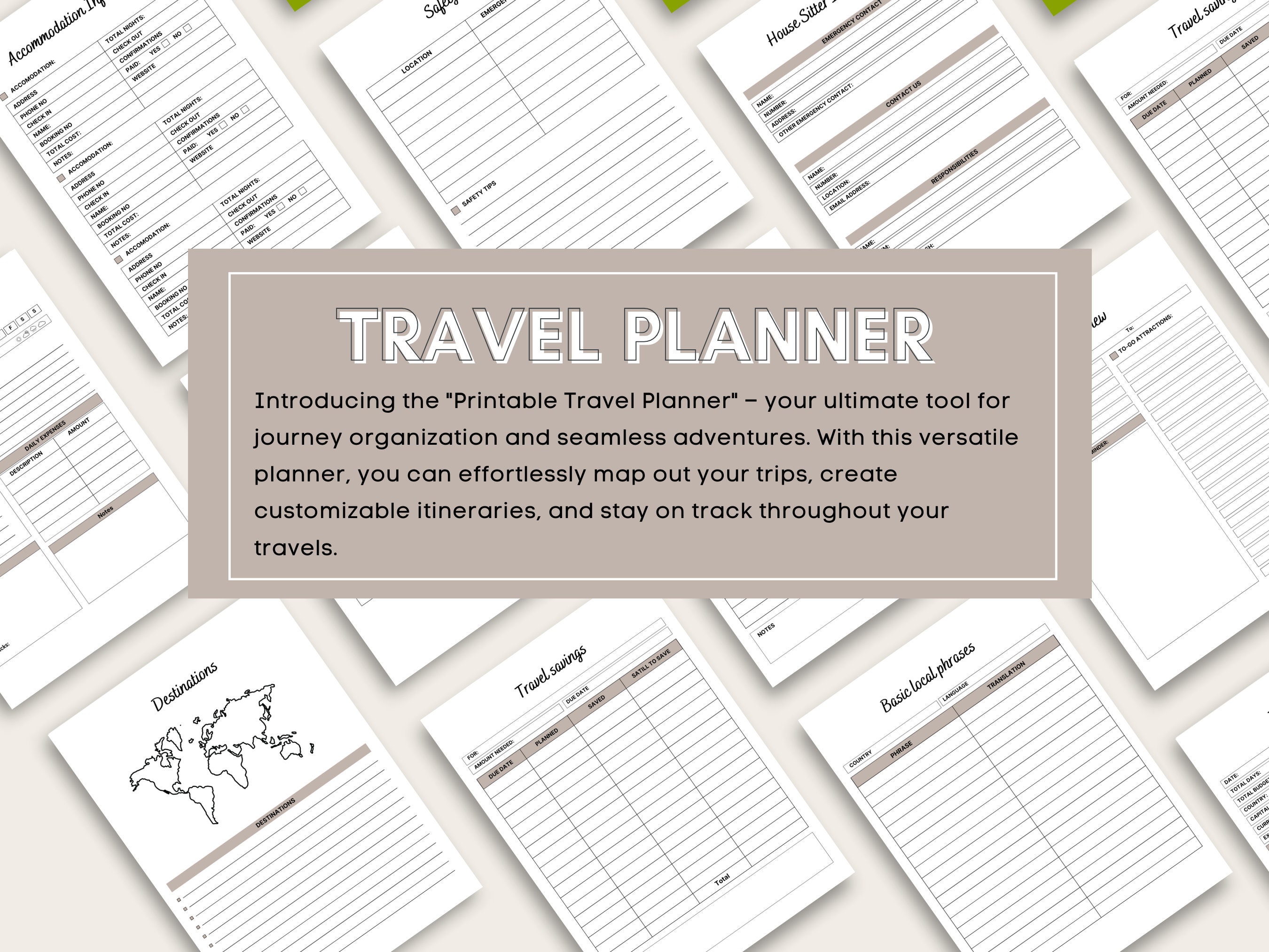 Printable Travel Planner Travel Planner Travel Itinerary - Etsy