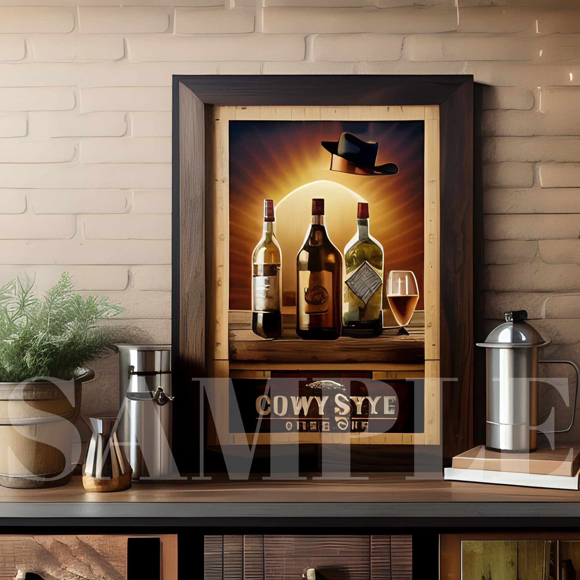 Cowboy Bar Mock Up, Frame Mock up Bundle, Digital Mock up ,CANVA ...