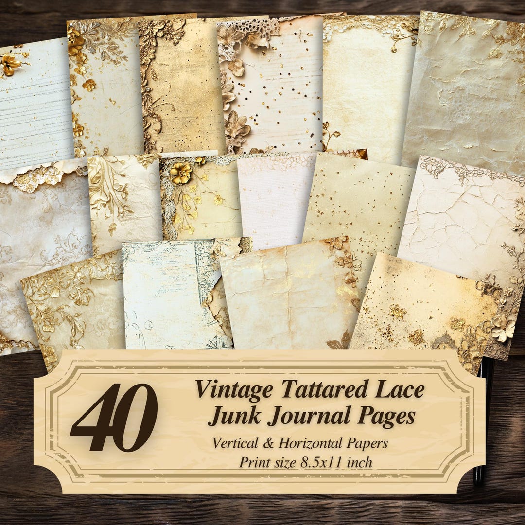 Vintage Junk Journal Pages Printable : Tattered Lace Shabby Chic ...