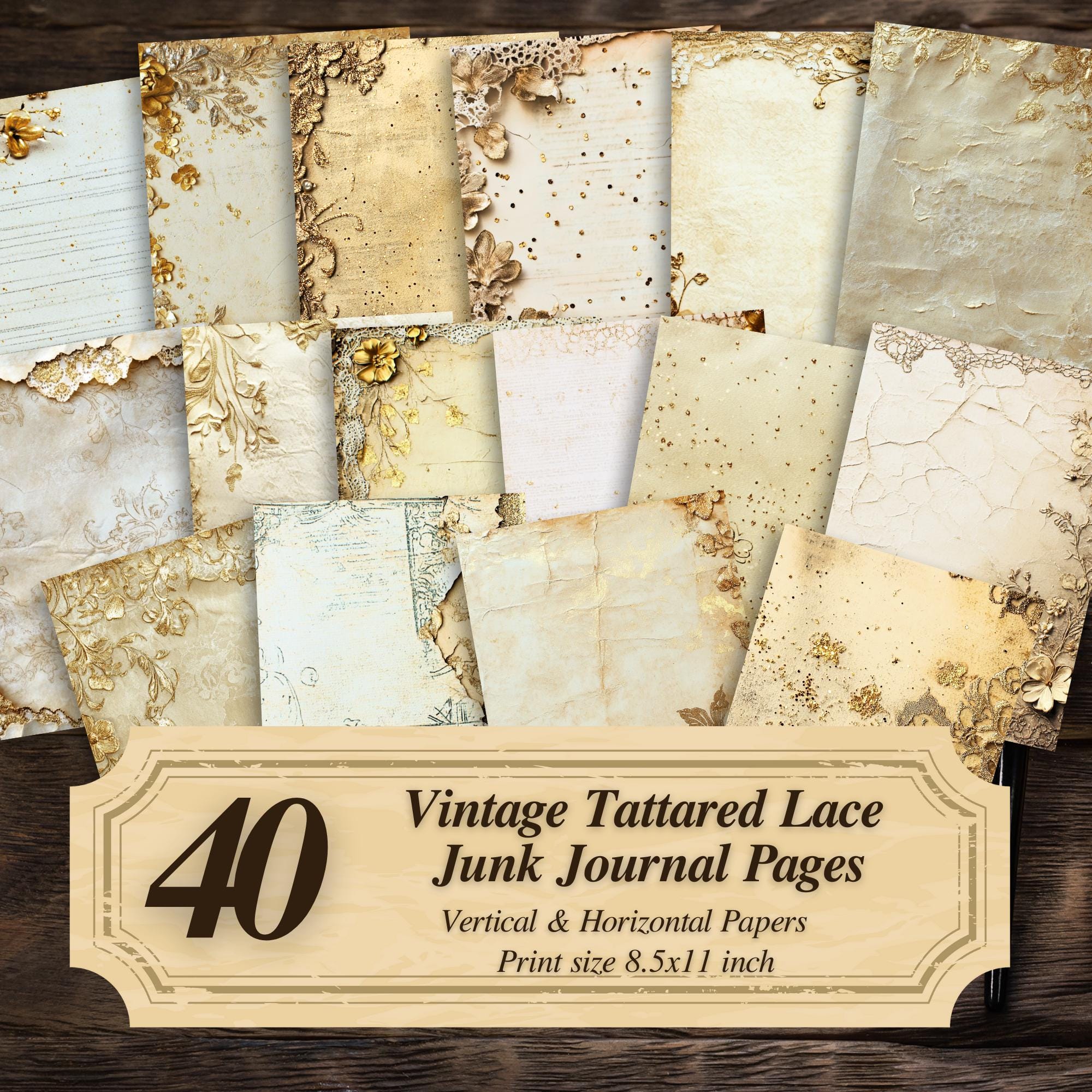 Vintage Junk Journal Pages Printable : Tattered Lace Shabby Chic ...