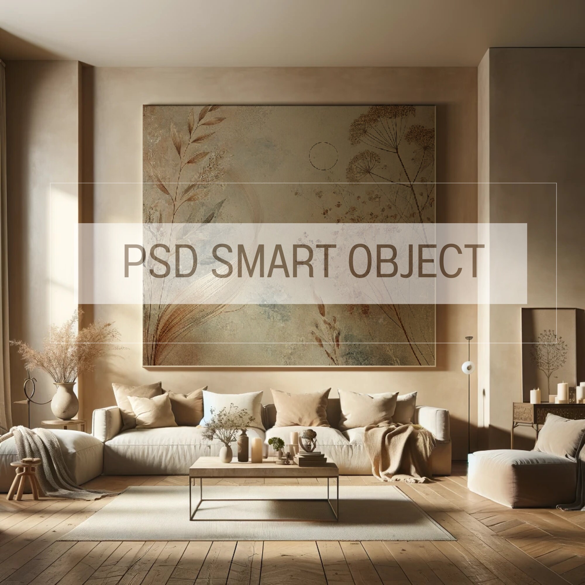 5x Modern Luxury Living Room Mock Up, Template Frame Art, Frame Mock up ...