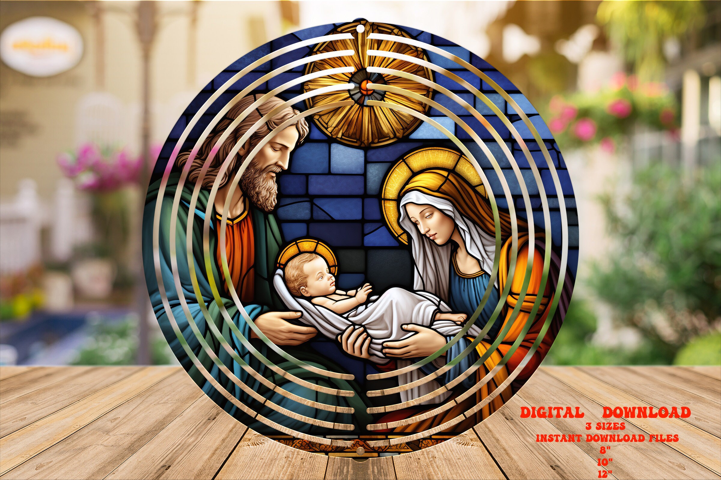 Jesus Wind Spinner PNG, Christian Sublimation Template PNG, Sunset ...