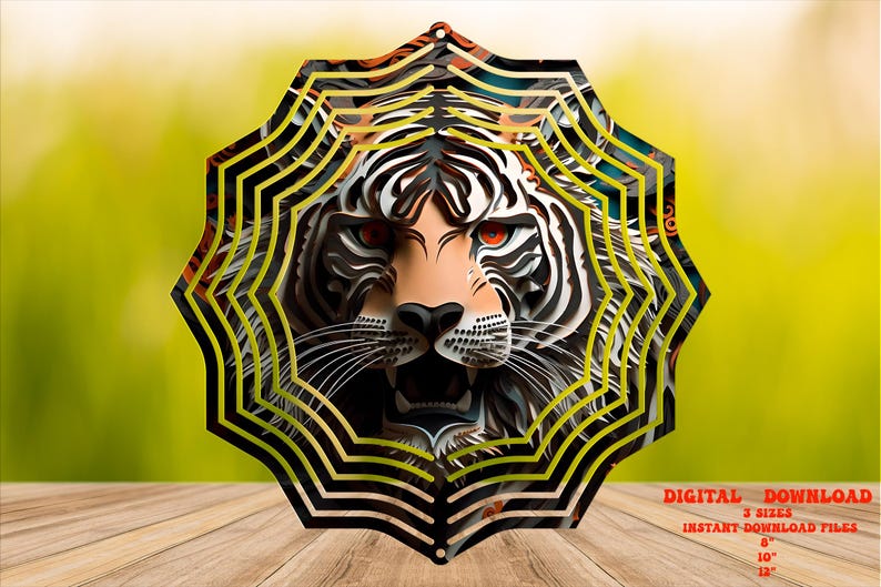 Tiger Wind Spinner PNG Sublimation Template Windspinner Design, 8 10 12 ...
