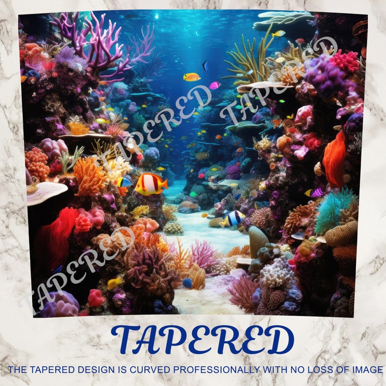 3D Aquarium Colorful Fish Underwater Coral Reef 20 Oz Skinny Tumbler ...