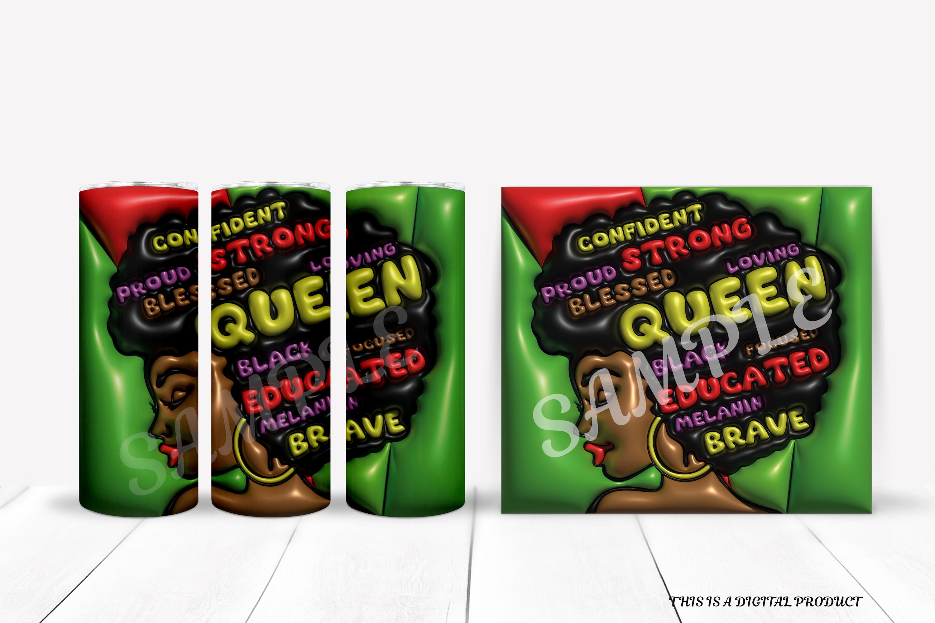 Black Girl Queen Positive Affirmation Love Yourself Brave Tumbler Png ...