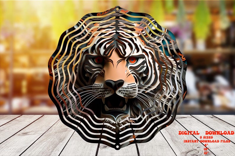 Tiger Wind Spinner PNG Sublimation Template Windspinner Design, 8 10 12 ...