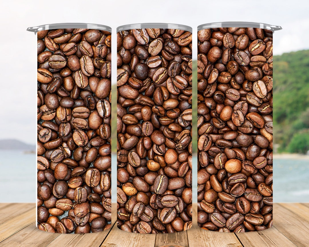 Coffee Beans Tumbler PNG Sublimation Design: 20oz Skinny Tumbler ...