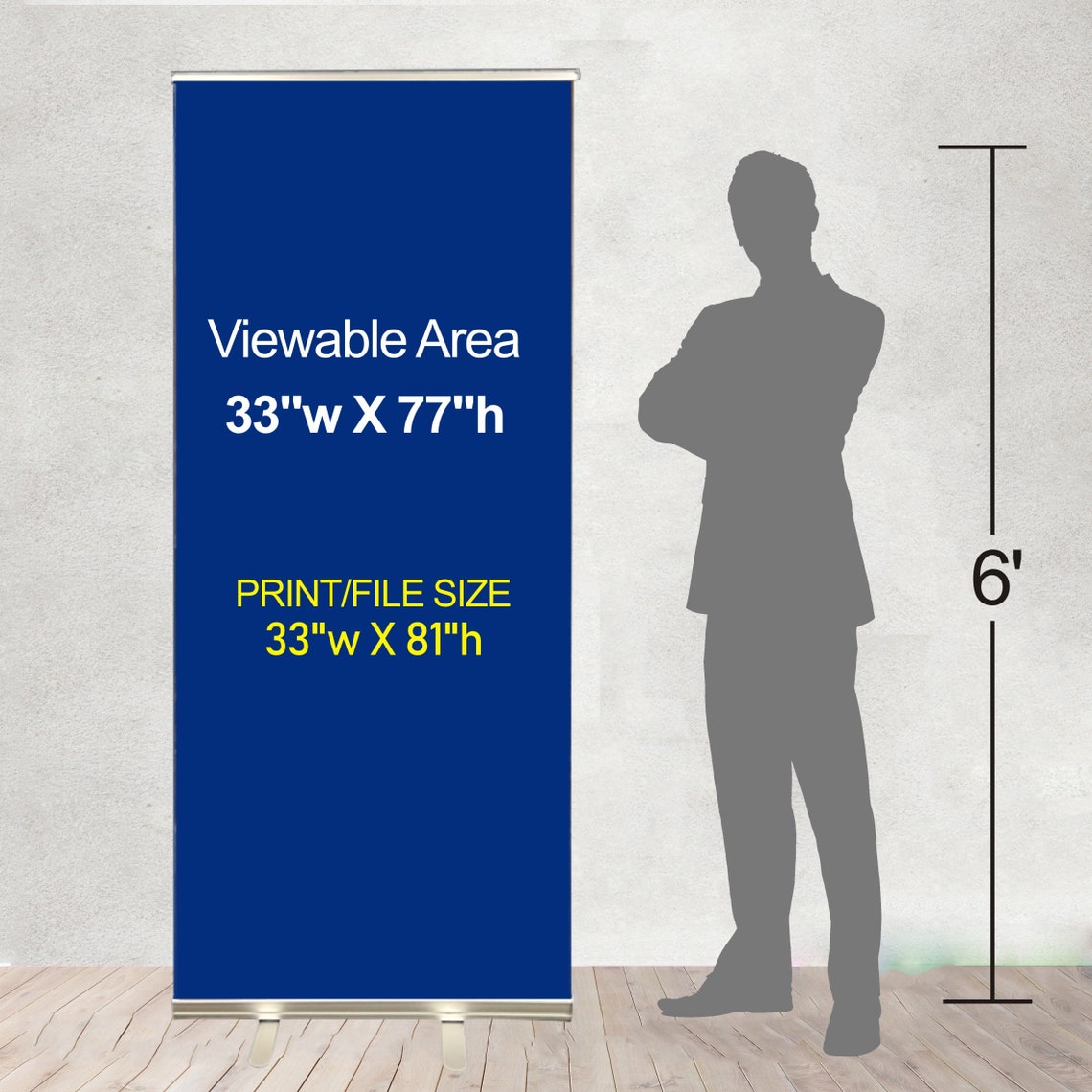 33 X 81 Custom Retractable Banner, Custom Pop-up Banner Stand, Custom ...