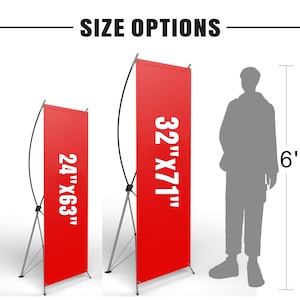 24"x63", 32"x71" Custom Print Full Color Adjustable X-stand Vinyl ...